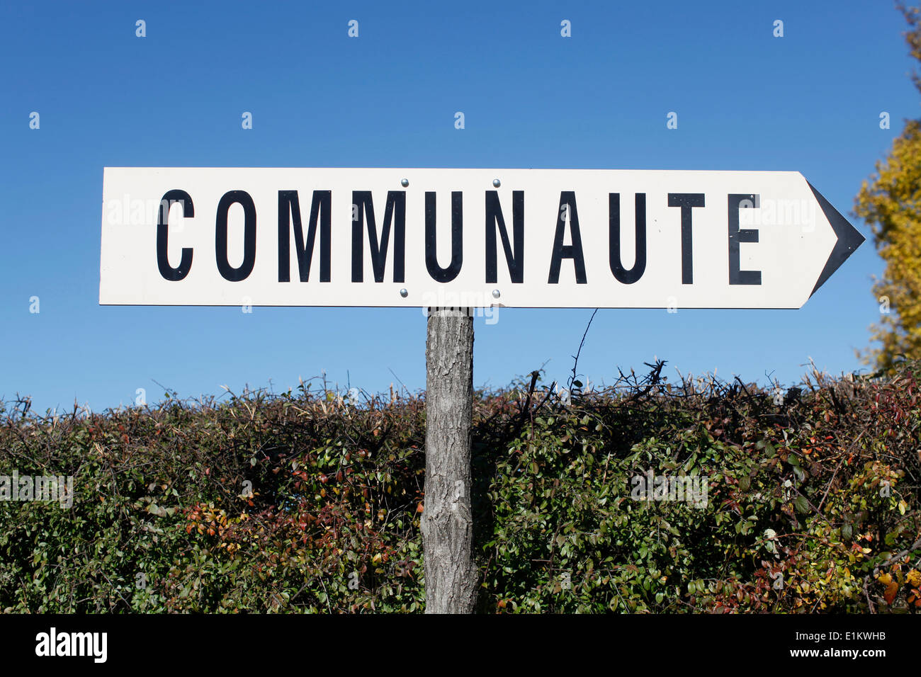 TaizŽ community road sign Stock Photo - Alamy