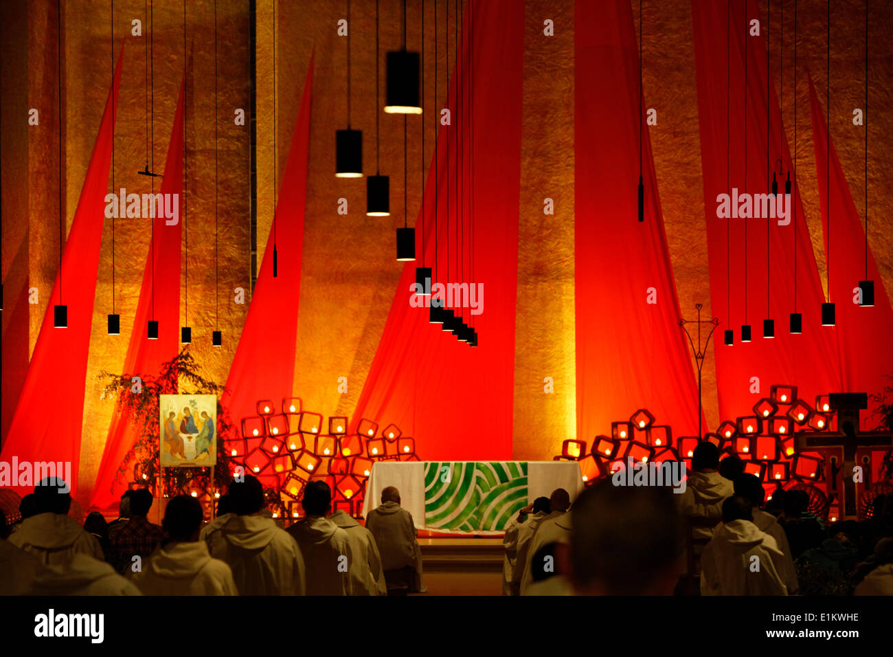 Celebration in TaizŽ ecumenical community church Stock Photo - Alamy