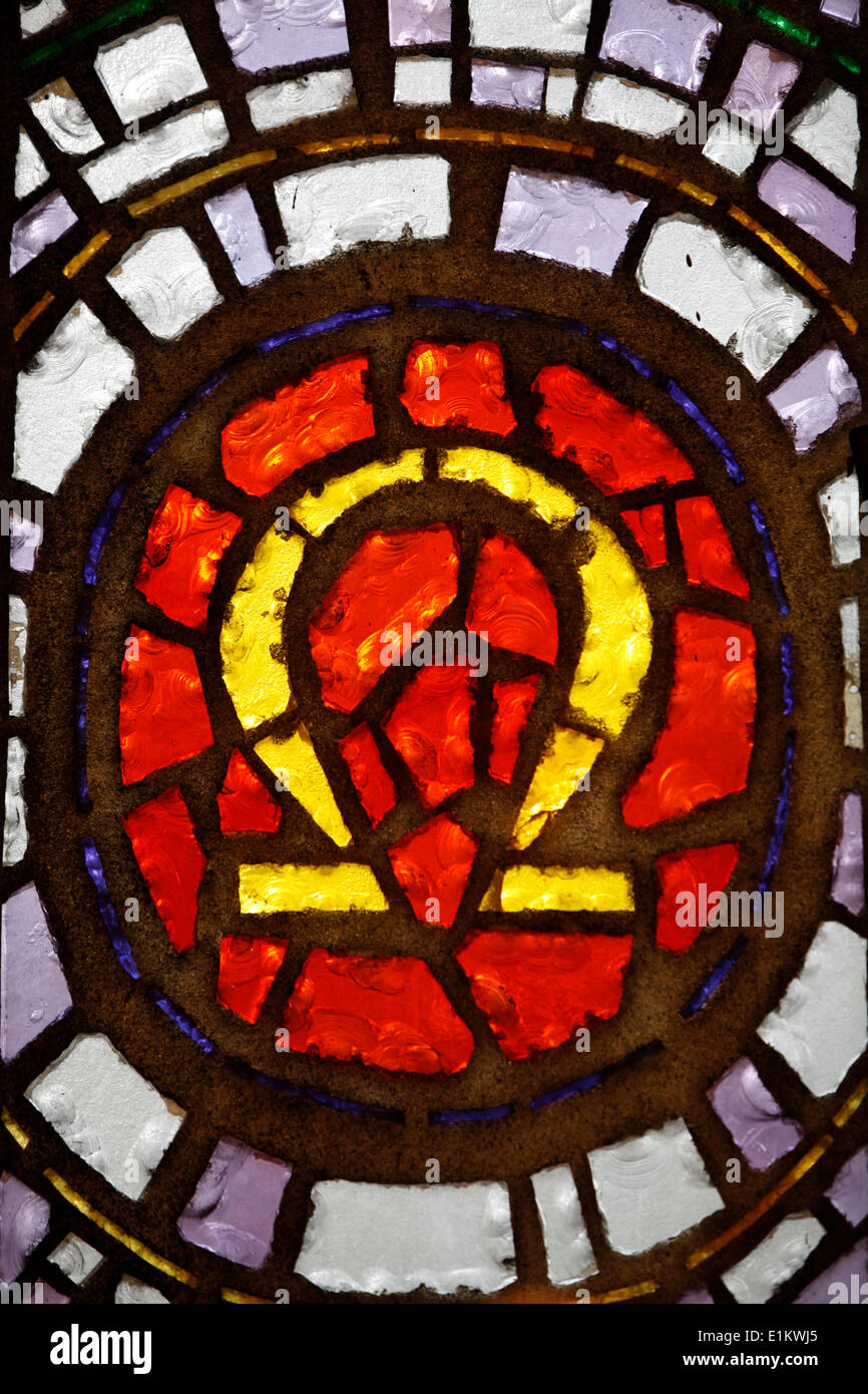 Stained glass in Holy Sacrament church, Paris Stock Photo - Alamy