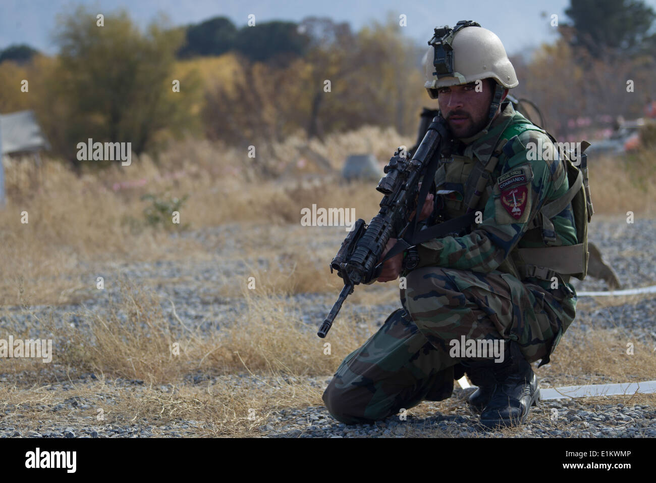An Afghan National Army Special Forces (ANASF) member with the 6th ...