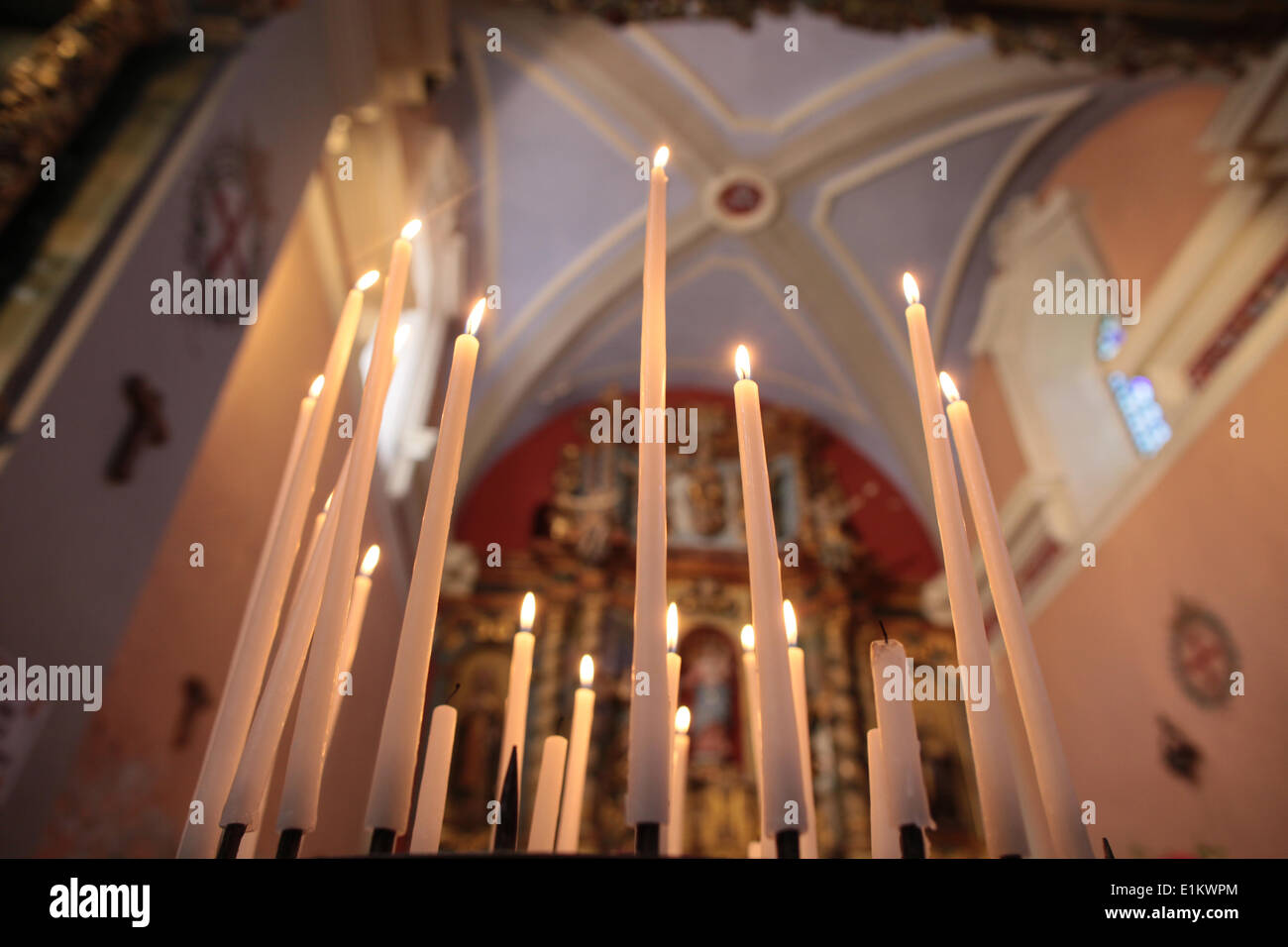 Roman catholic church candles hi-res stock photography and images - Alamy