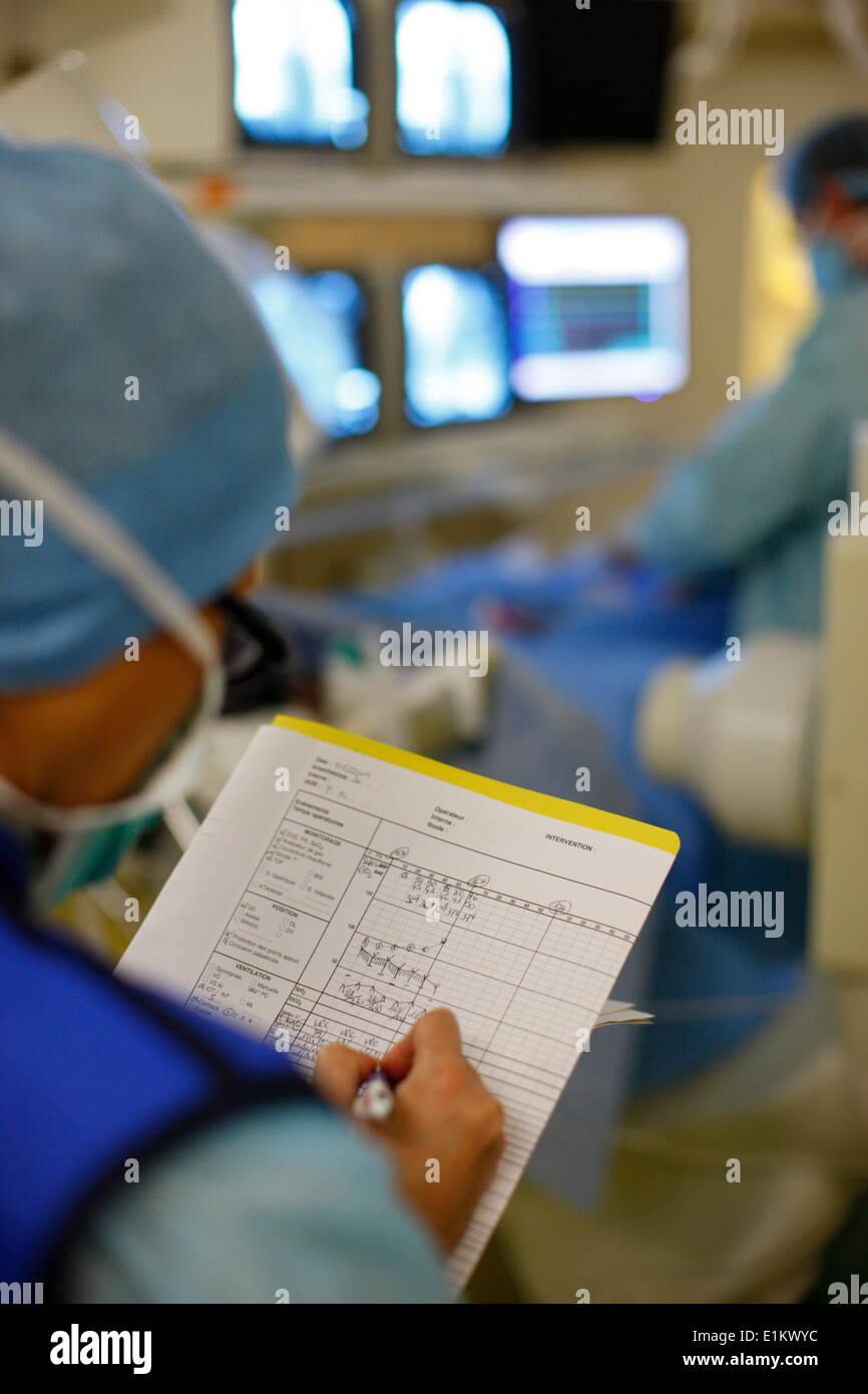 Cardiac surgery - Anesthesiologist Stock Photo - Alamy