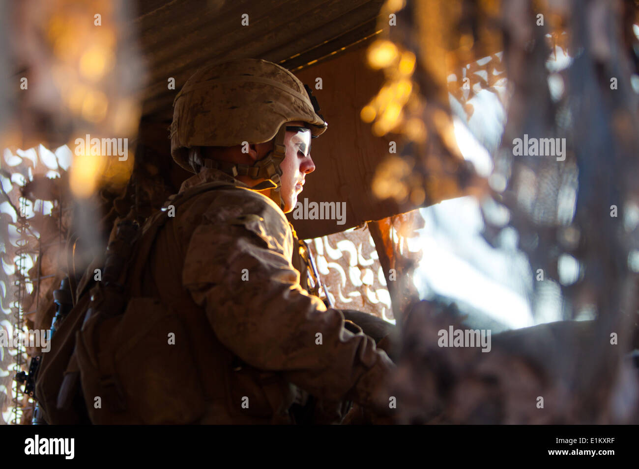 7th marine regiment guard at observation post in helmand province hi ...