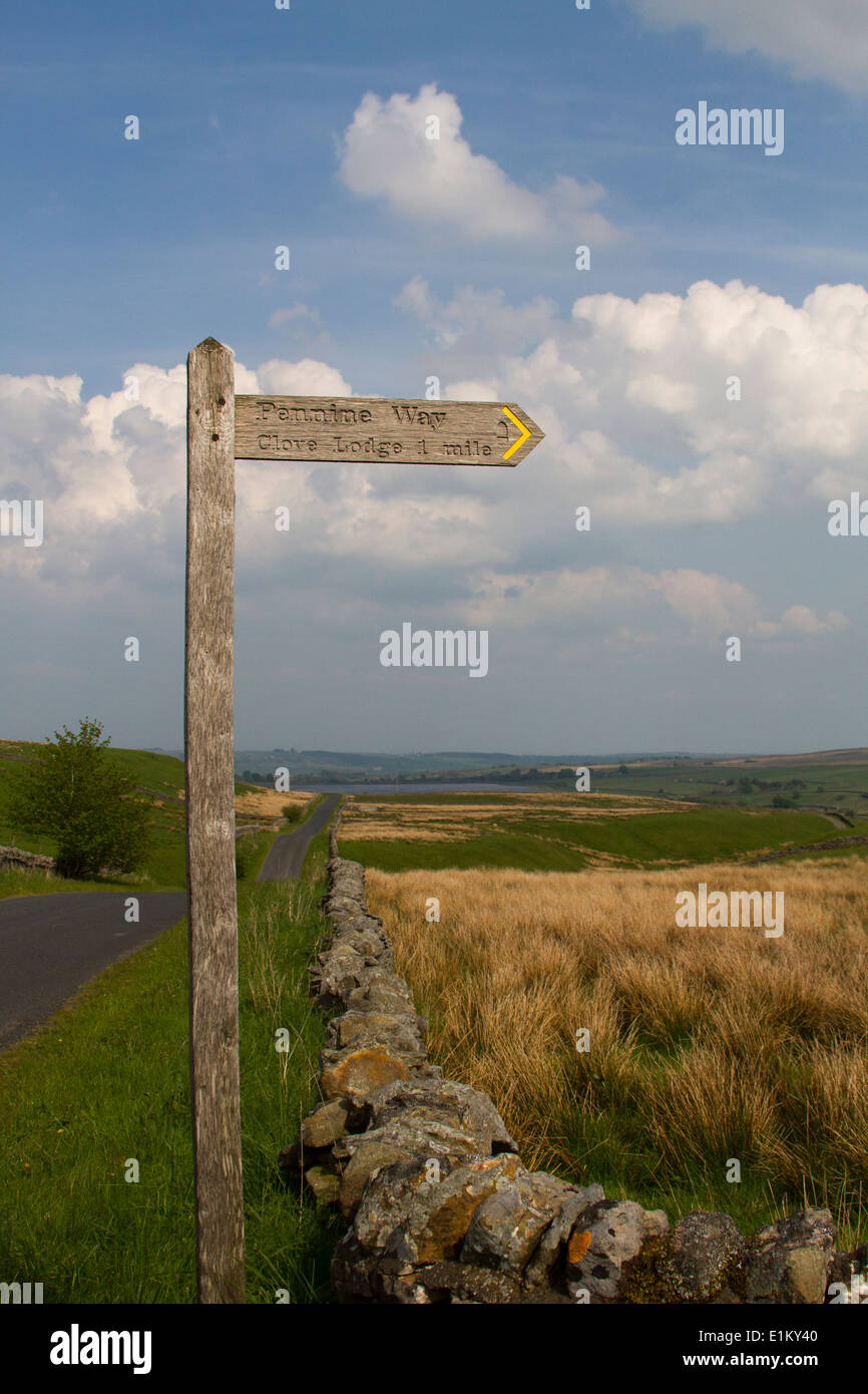 Pennine Way signpost Stock Photo - Alamy
