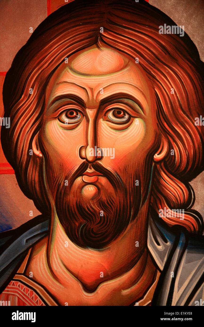 Greek orthodox icon depicting Christ Stock Photo - Alamy