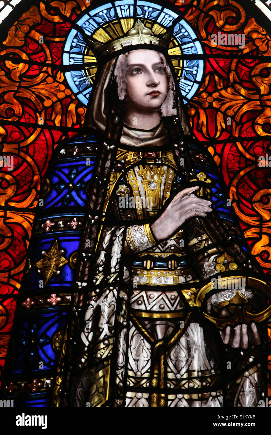 Stained glass : Sainte Clotilde Stock Photo - Alamy