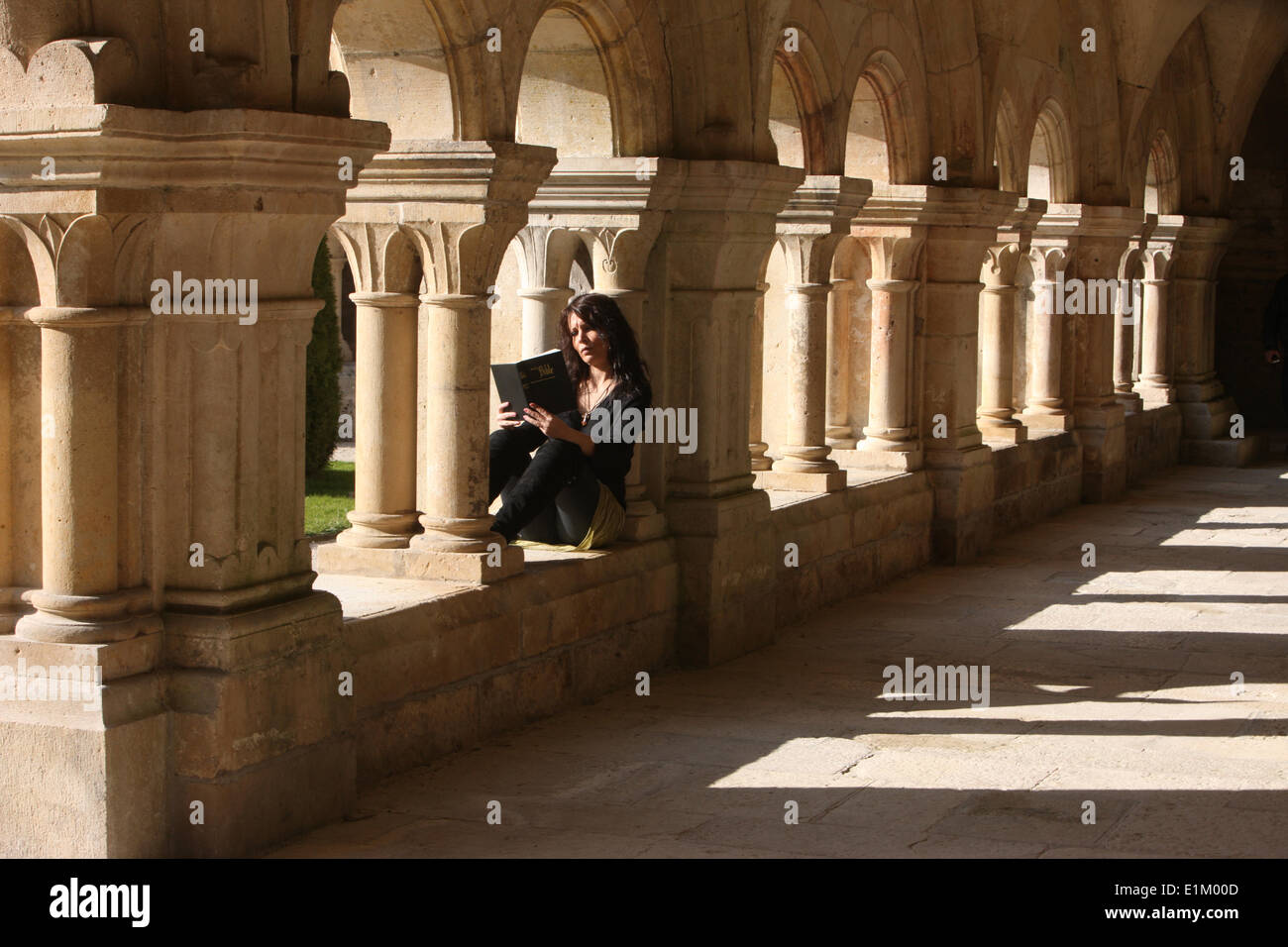 Bible reading in Fontenay abbey church Stock Photo - Alamy