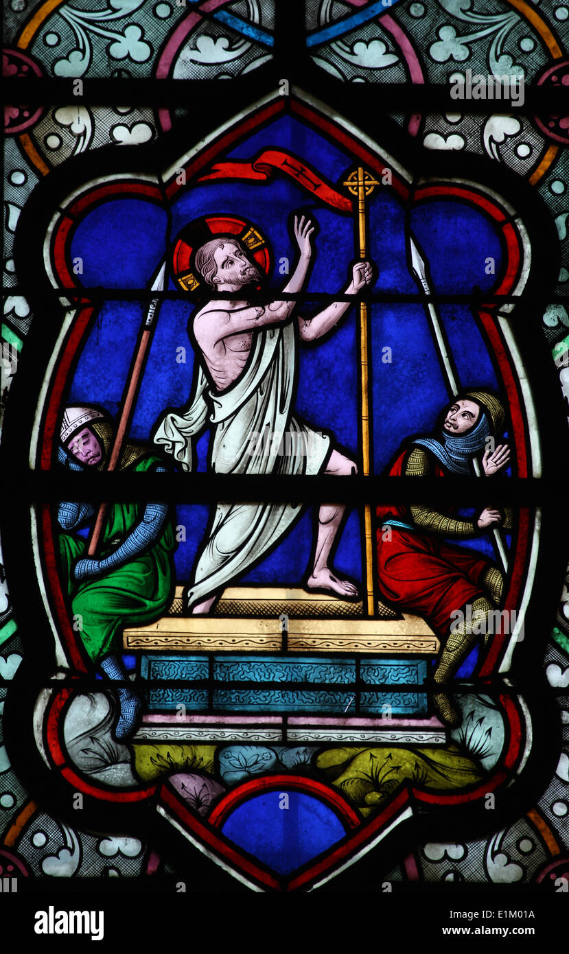 Stained glass in Holy Trinity abbey Stock Photo - Alamy