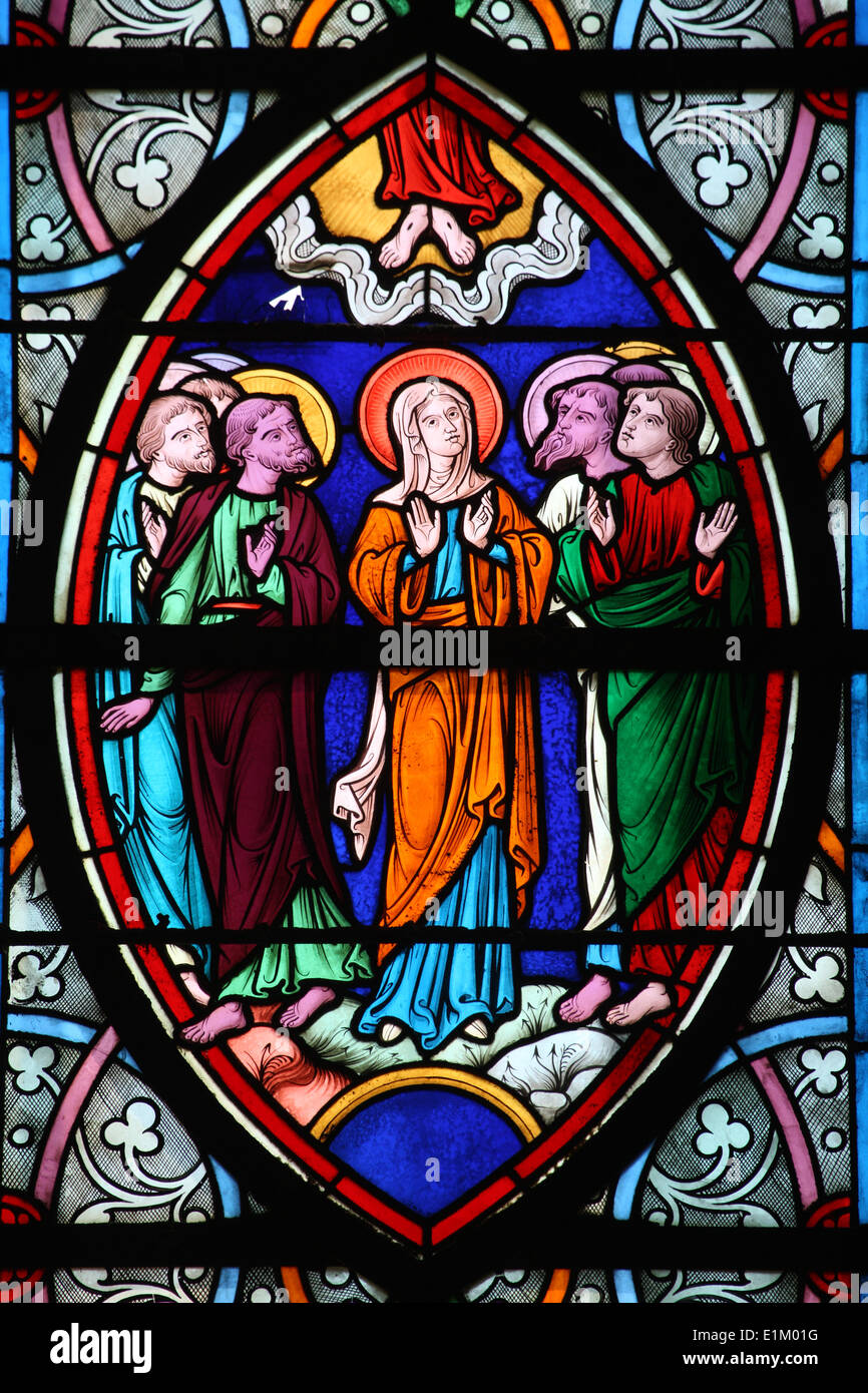 Stained glass in Holy Trinity church Stock Photo - Alamy