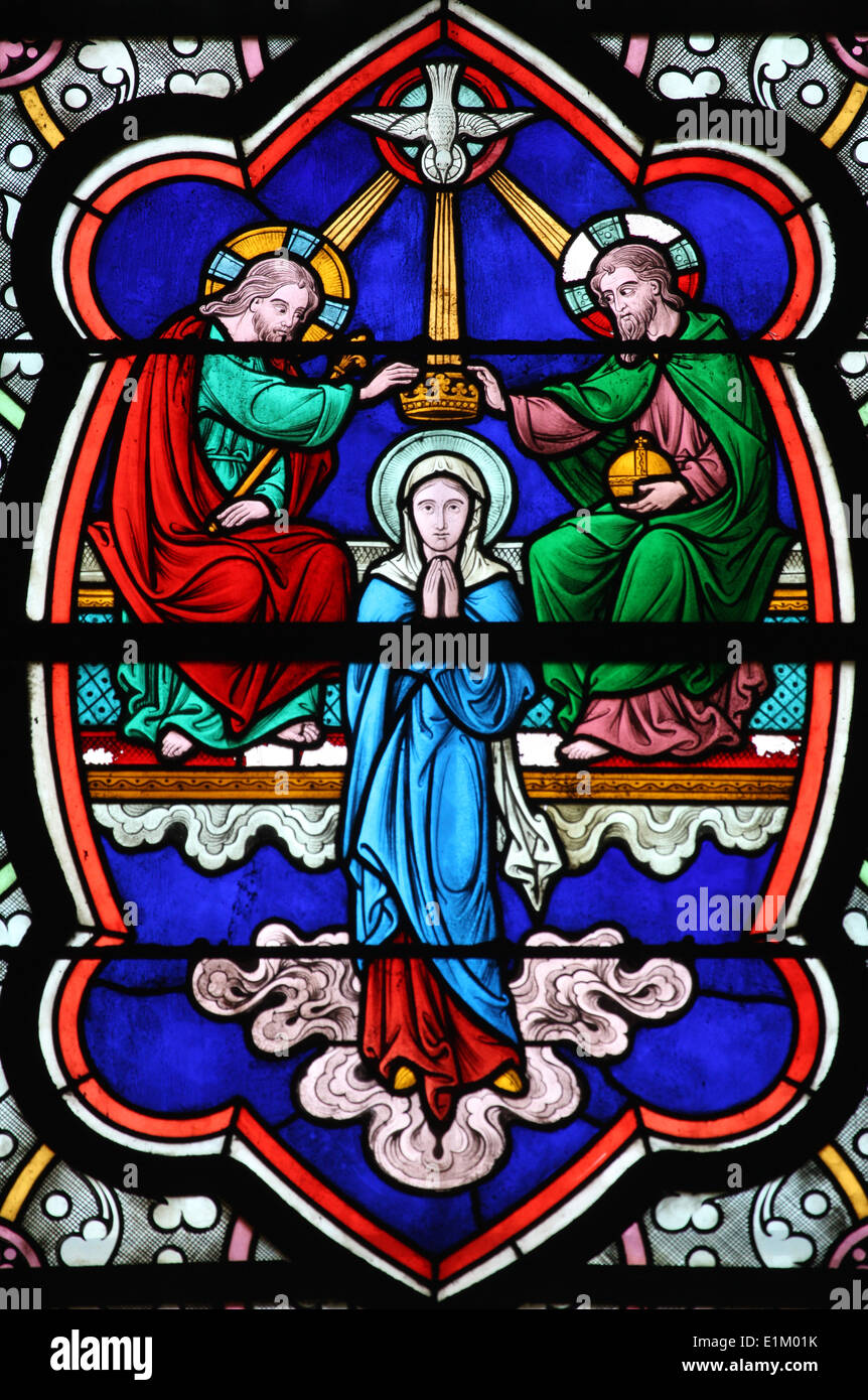 Stained glass in Holy Trinity church Stock Photo - Alamy