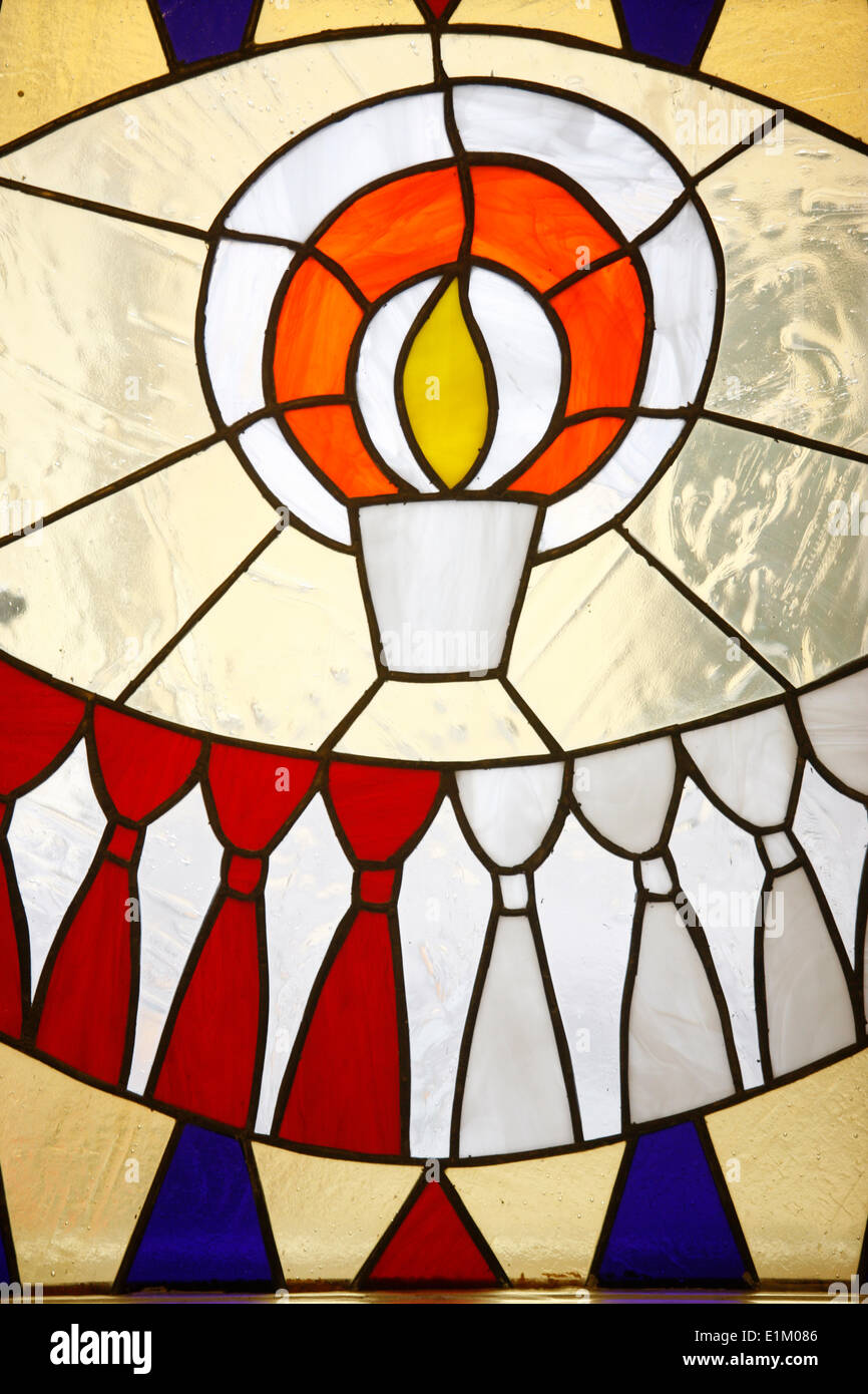 Stained glass : eternal light Stock Photo - Alamy