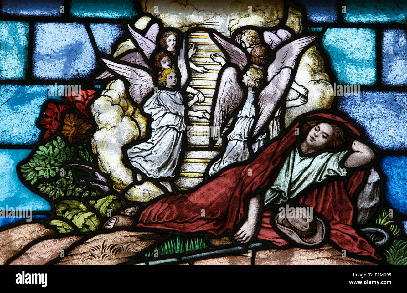 Stained glass : Jacob's dream Stock Photo - Alamy