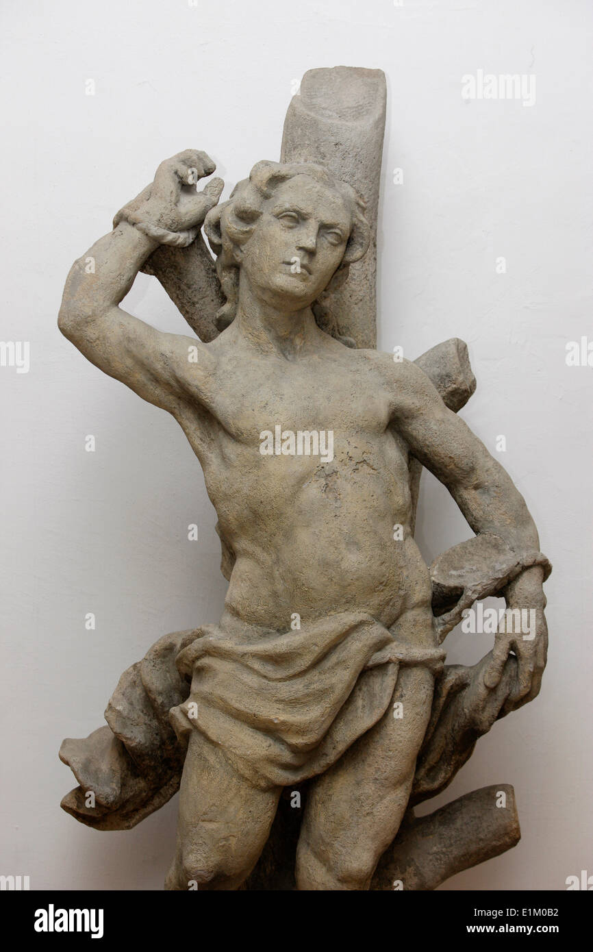 18th century statue of Saint Sebastian in Kiscelli Muzeum Stock Photo ...