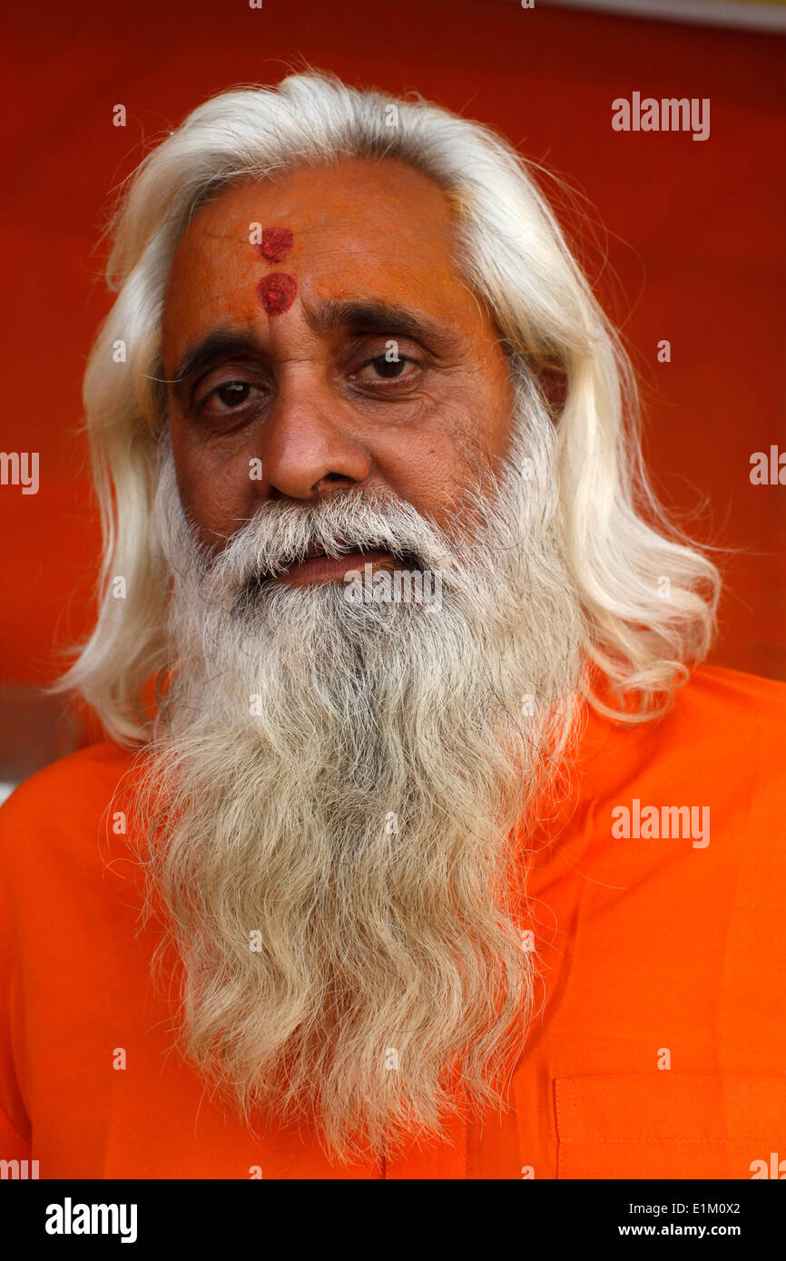 Hindu devotee in Pilot Baba camp at Kumbh Mela in Haridwar Stock Photo ...