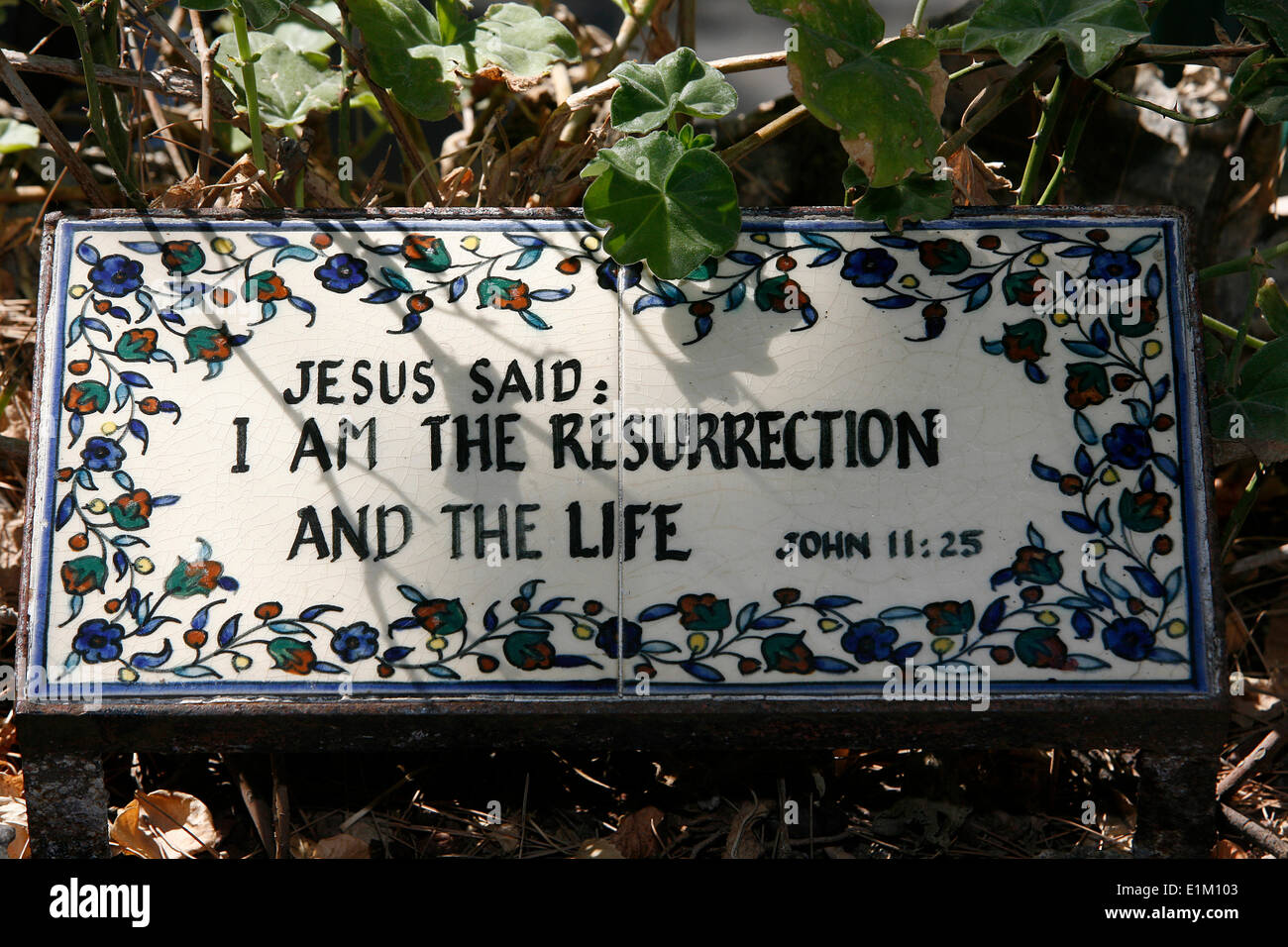 Biblical verse sculpture Stock Photo - Alamy