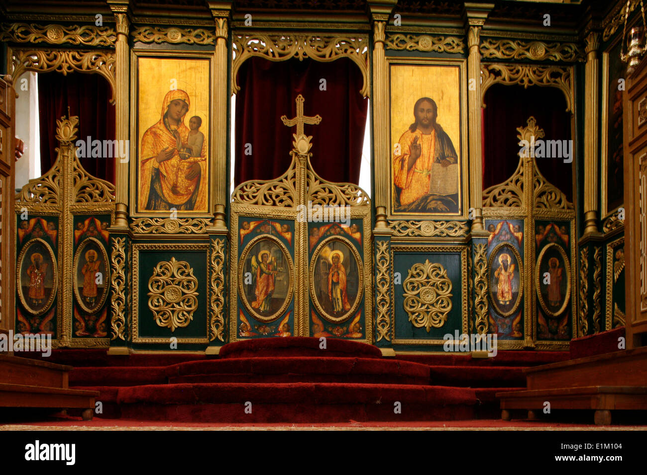 Saint Anthony coptic church iconostasis Stock Photo - Alamy