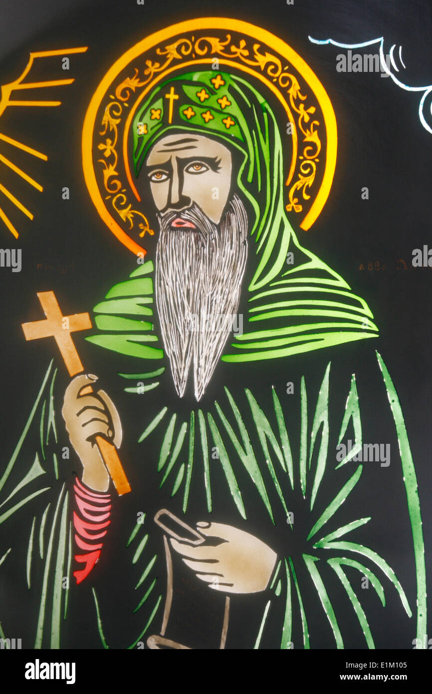 Saint Anthony coptic church stained glass Stock Photo - Alamy