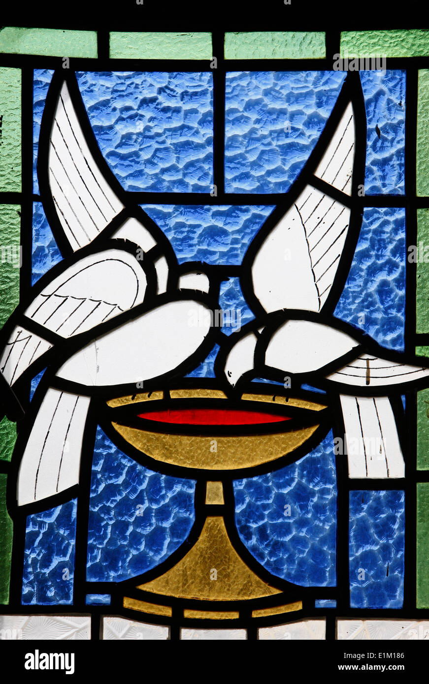 Stained glass in Beit Jala catholic seminary church Stock Photo - Alamy