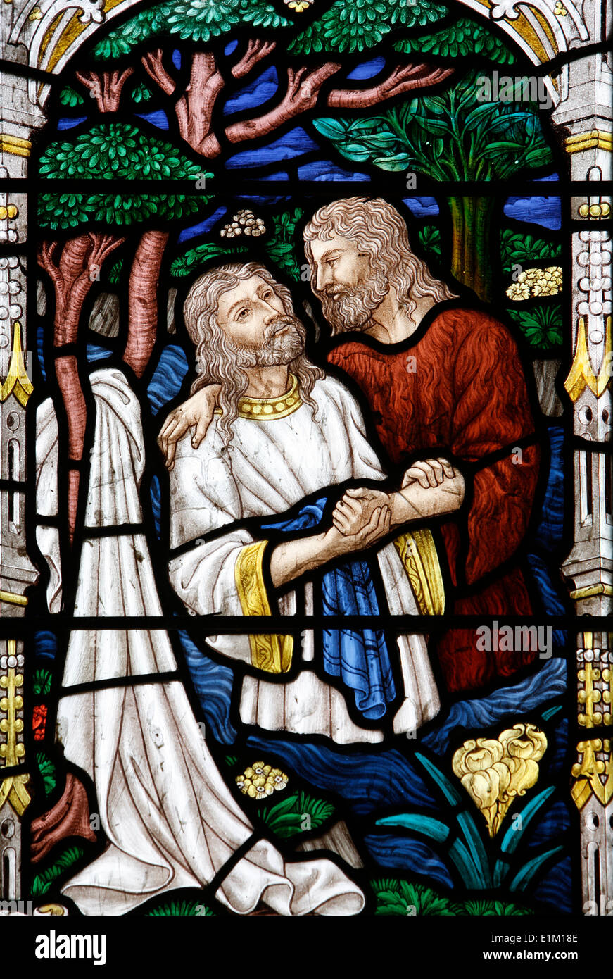 Jesus baptism stained glass hi-res stock photography and images - Alamy