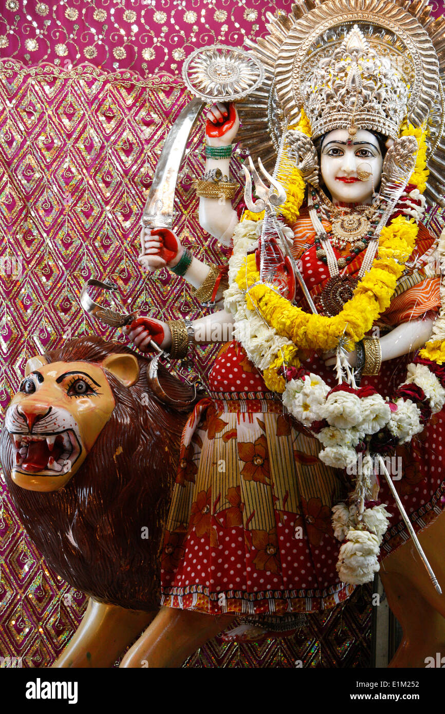 Durga statue in a Delhi temple Stock Photo - Alamy