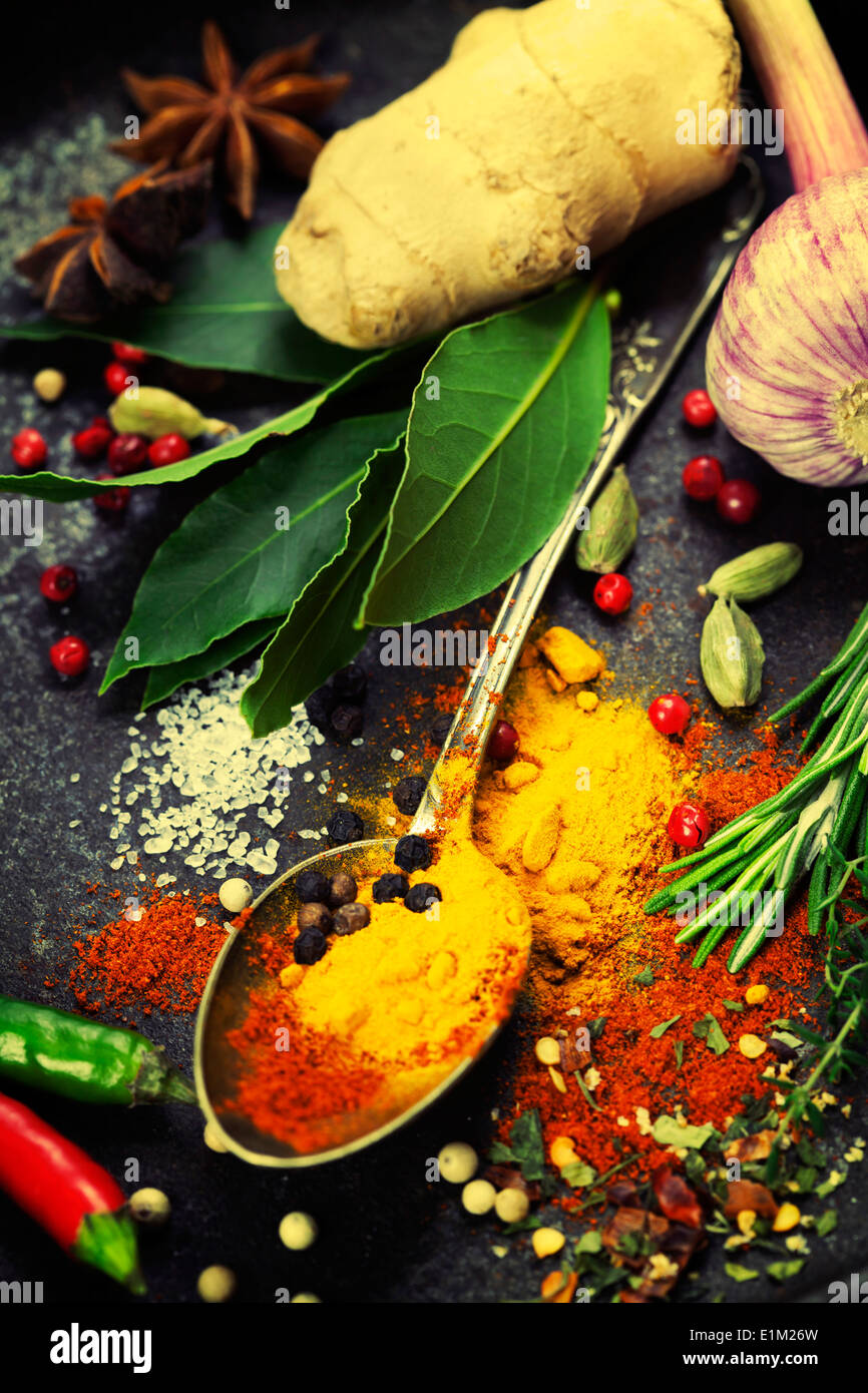 Spices and herbs. Food and cuisine ingredients Stock Photo - Alamy