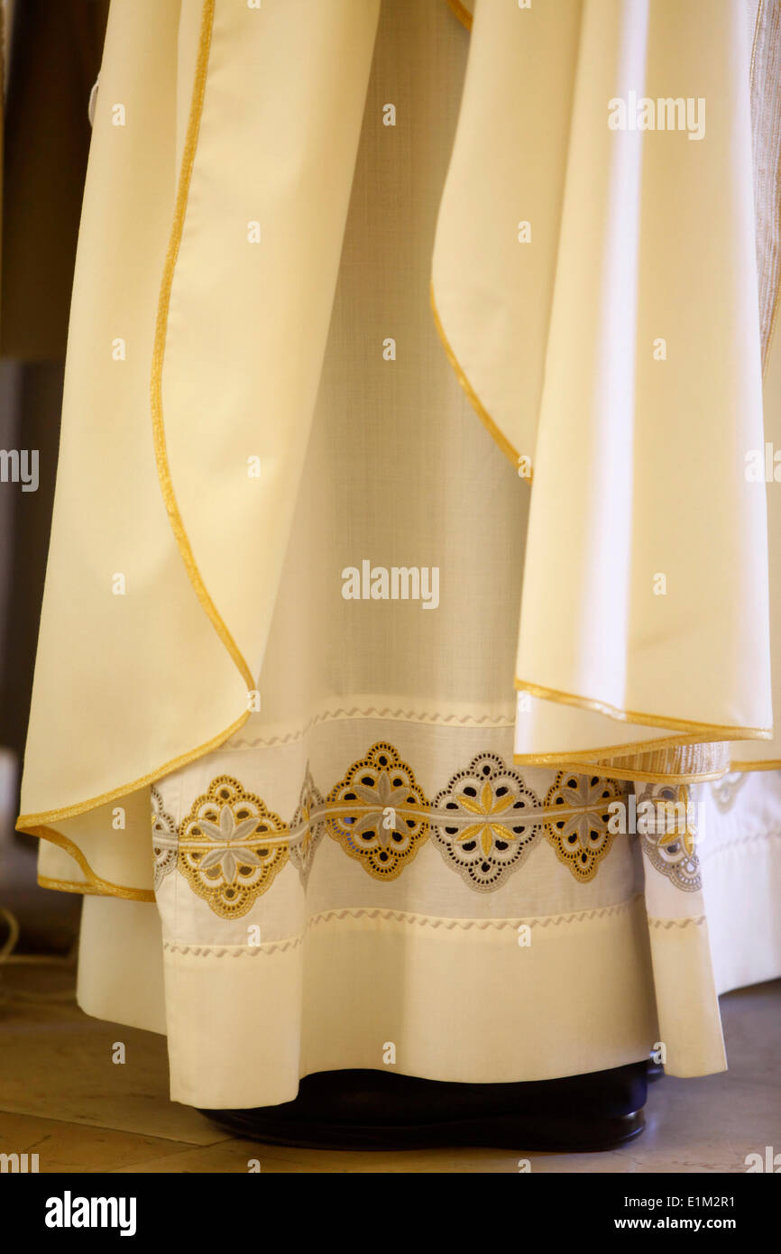 Bishop's garment during celebration Stock Photo - Alamy
