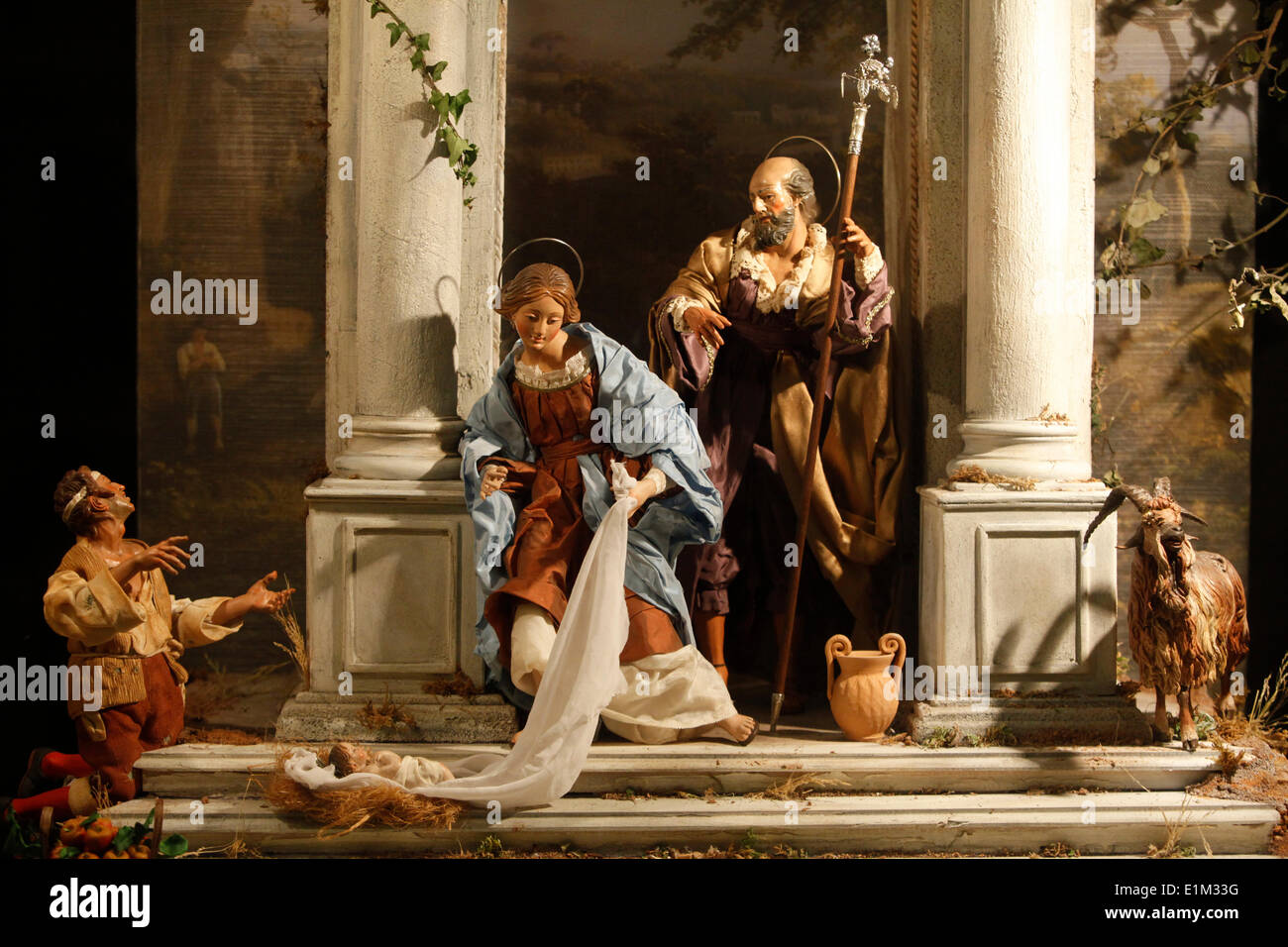 Historical Napolitan nativity scene Stock Photo - Alamy