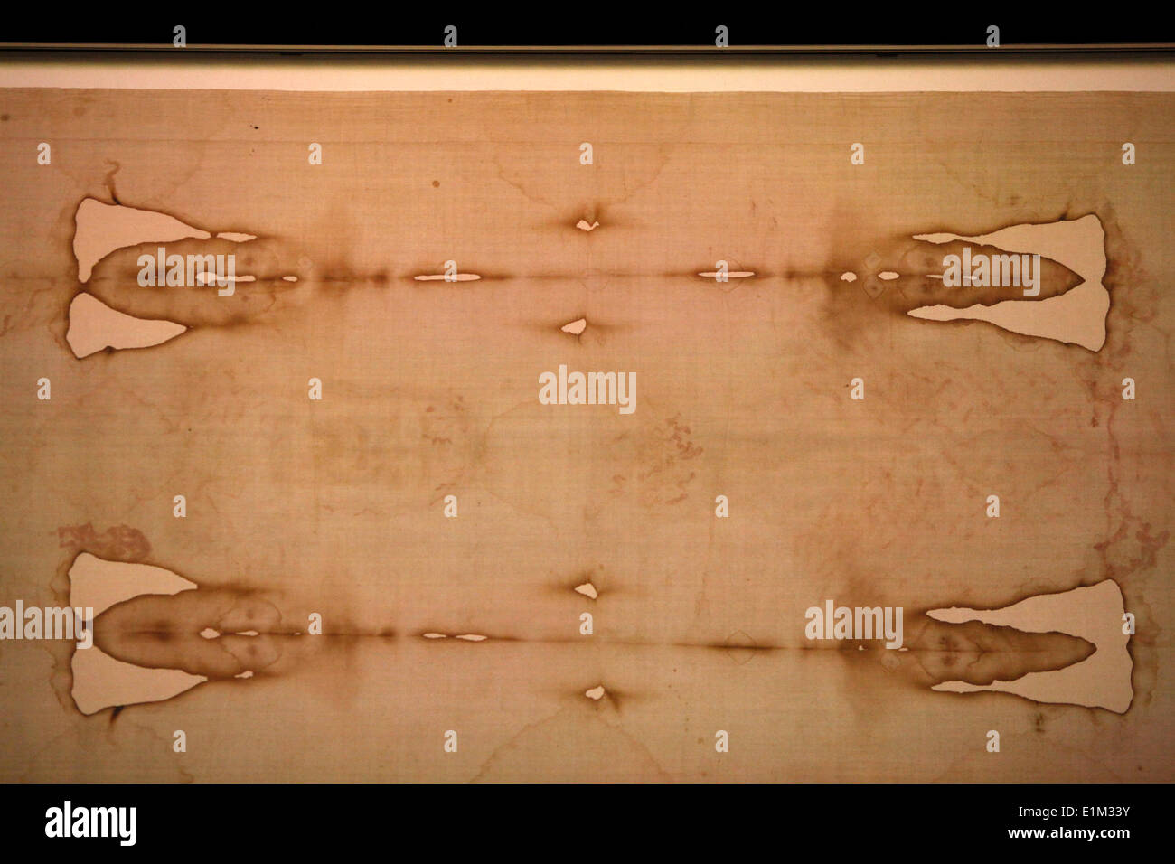 Detail of Shroud of Turin in Duomo (cathedral Stock Photo - Alamy