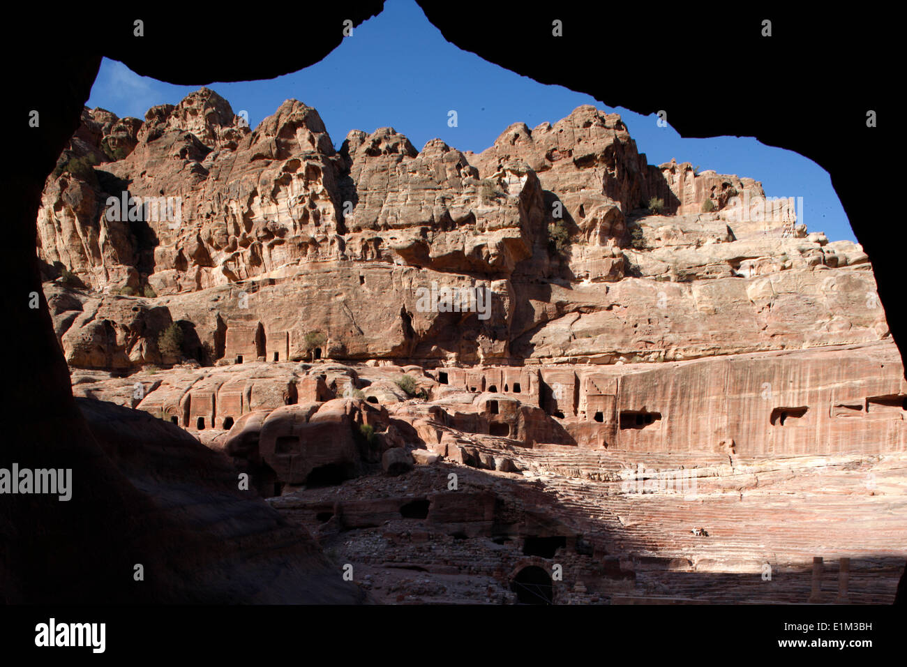 Petra archaeological site : cave with Roman amphitheatre in the ...