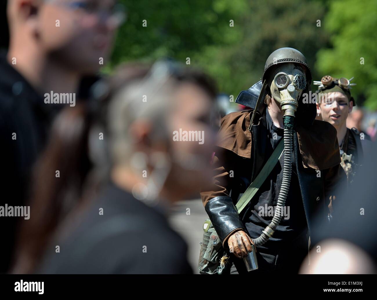 Markkleeberg, Germany. 06th June, 2014. Gothic fans show off their ...