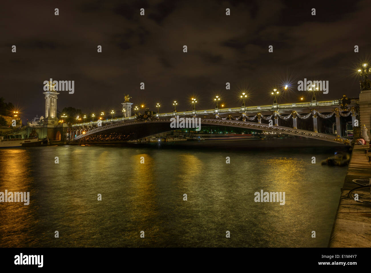 Pont Alexandre III at night in Paris, France Stock Photo - Alamy