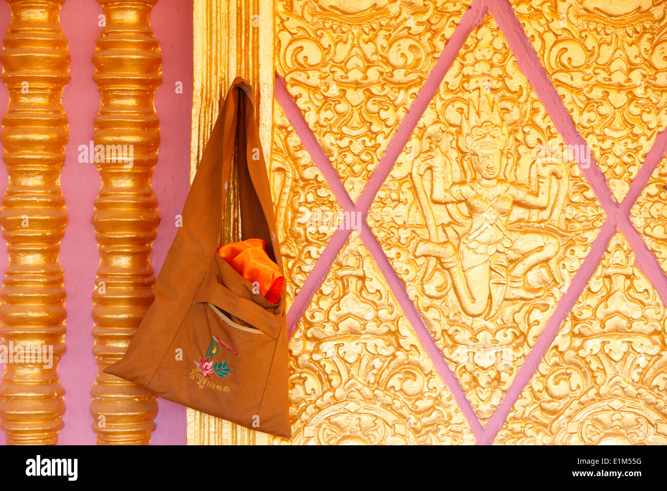 Monk's bag in a temple Stock Photo - Alamy