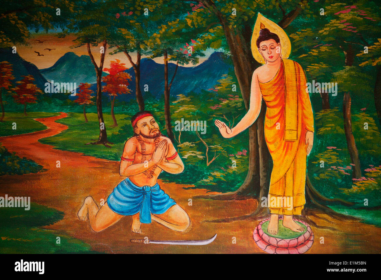 Scene from the life of the Buddha Stock Photo - Alamy