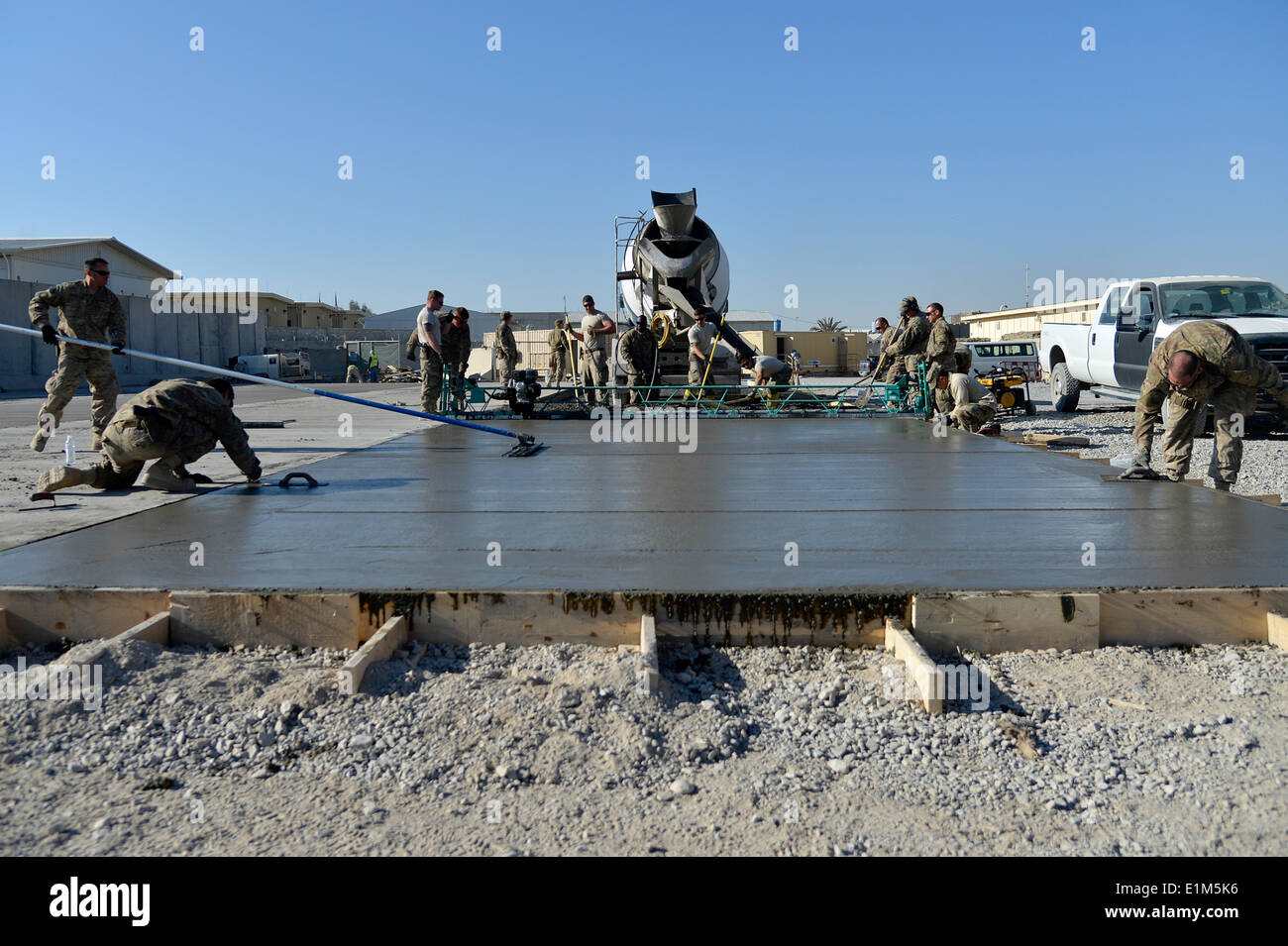 U.S. Airmen assigned to the 577th Expeditionary Prime Base Engineer ...