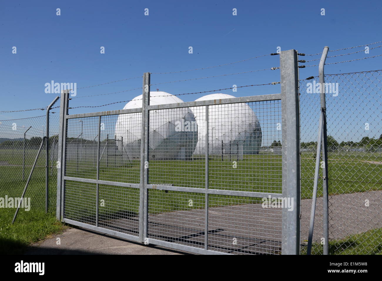 Receivers, a so-called Radom, at the BND station near the Mangfall ...