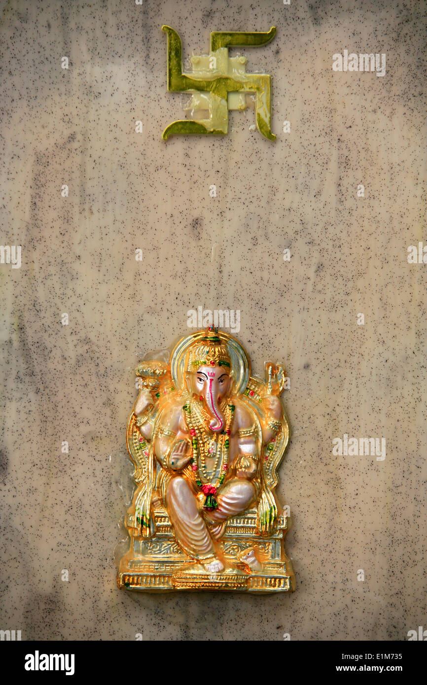 Ganesh and swastika Stock Photo - Alamy