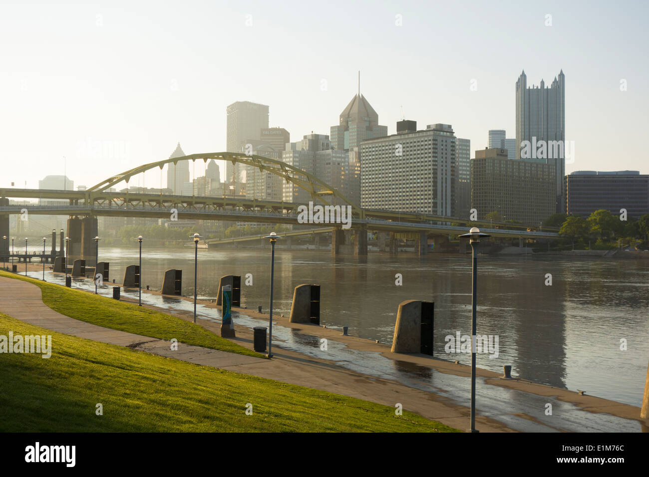 north shore river walk park in Pittsburgh PA Stock Photo - Alamy