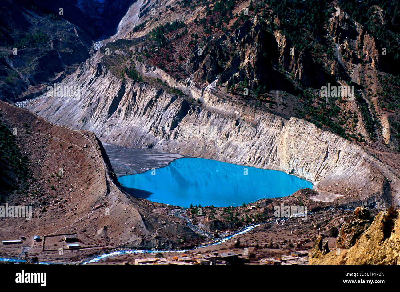Glacier lake over Manang village Stock Photo - Alamy