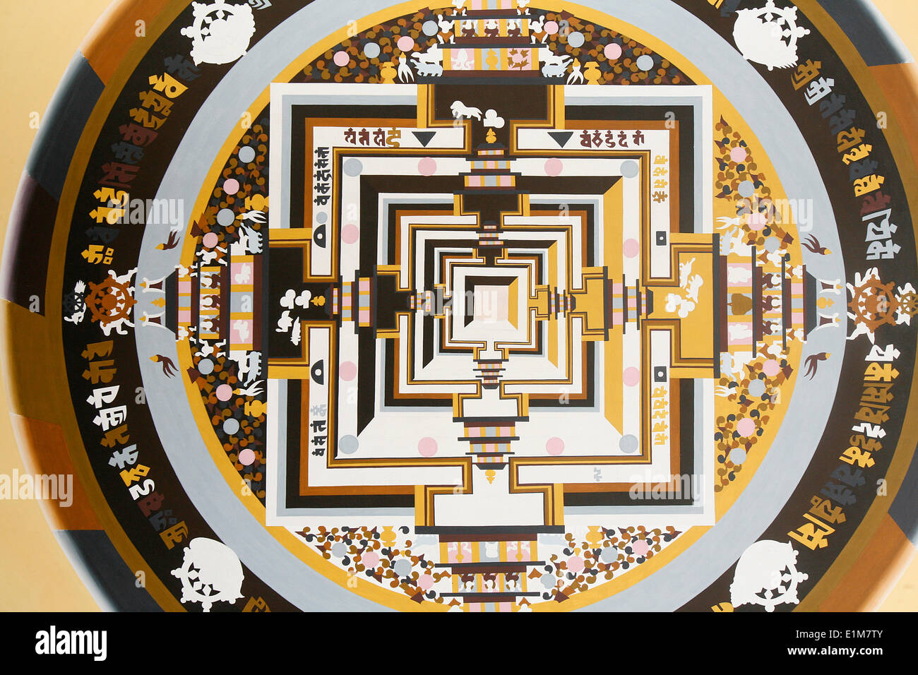 Kalachakra, the wheel of time. Thangka Stock Photo - Alamy