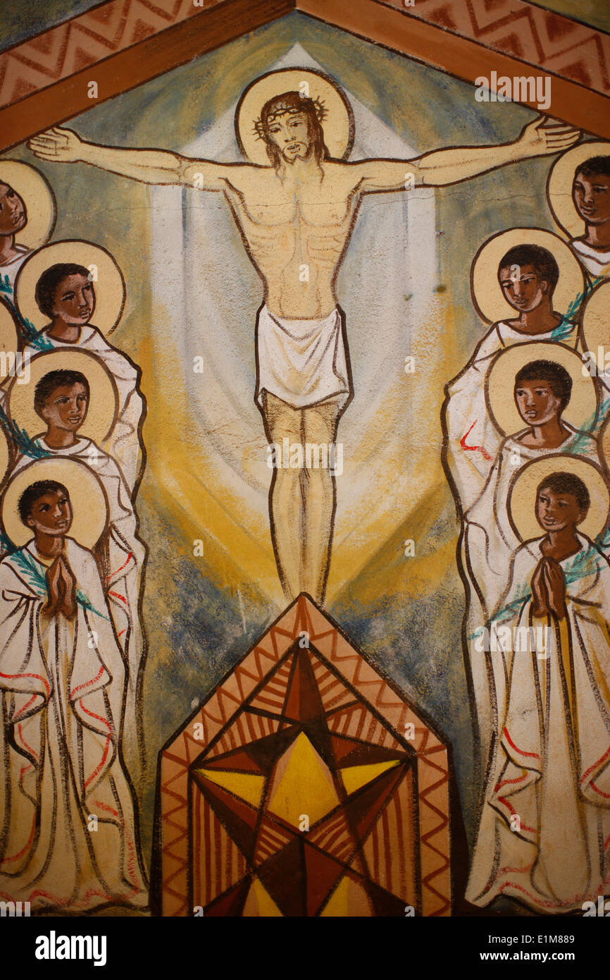 Resurrection painting in Notre-Dame du Lac-Togo church Stock Photo - Alamy
