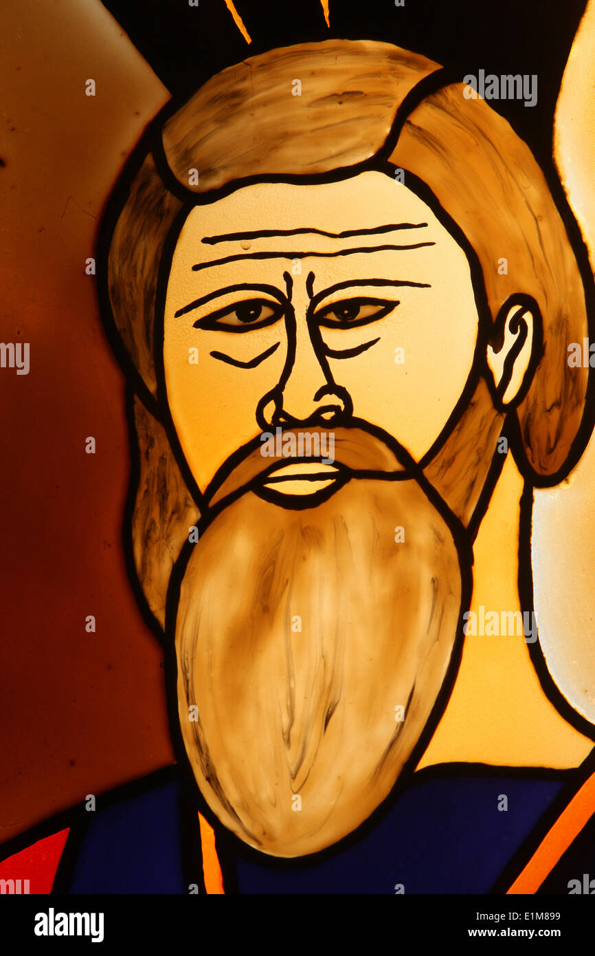 Stained glass : Moses Stock Photo - Alamy