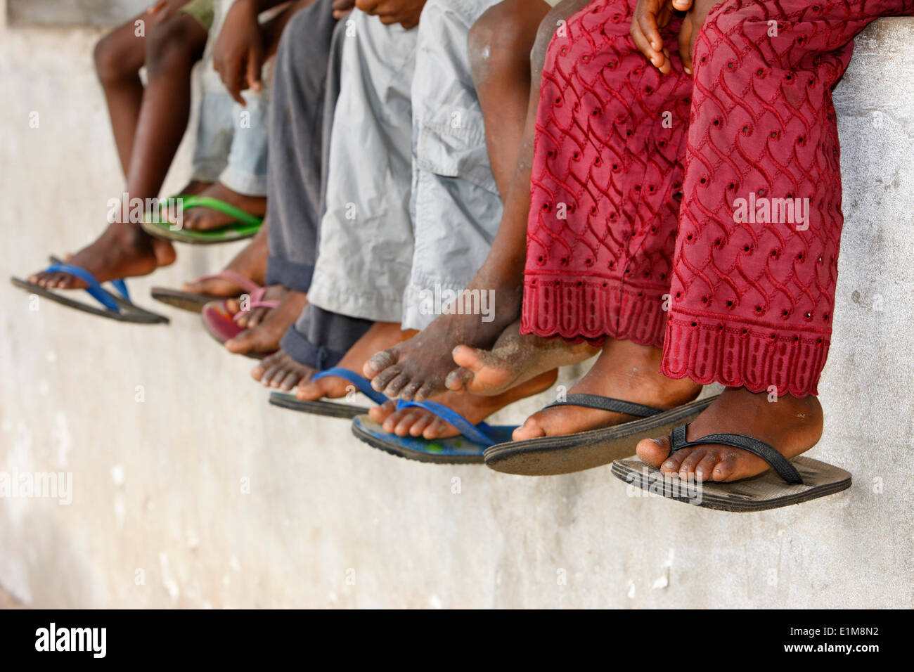 African schoolchildren's slippers Stock Photo - Alamy