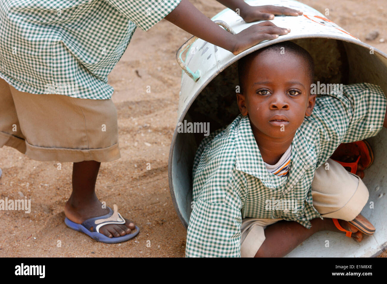 Two school boys playing Stock Photo - Alamy