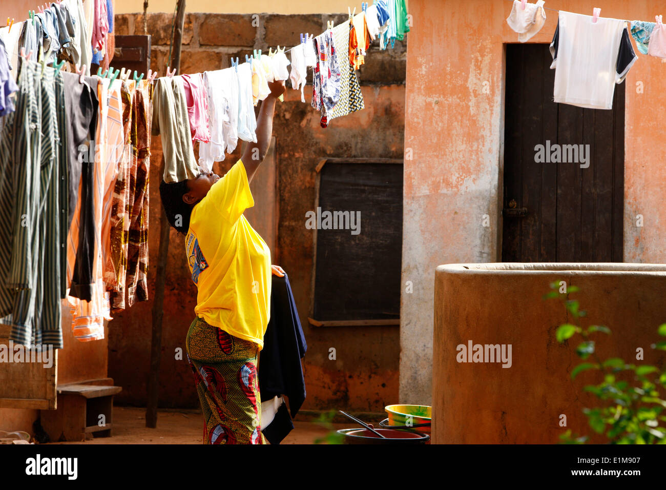 African home - laundry Stock Photo - Alamy