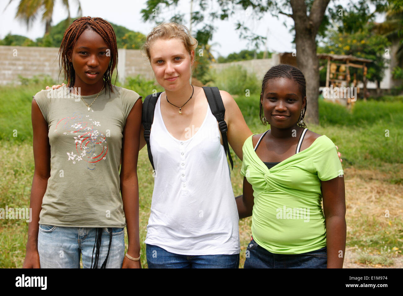 African and European girls Stock Photo - Alamy