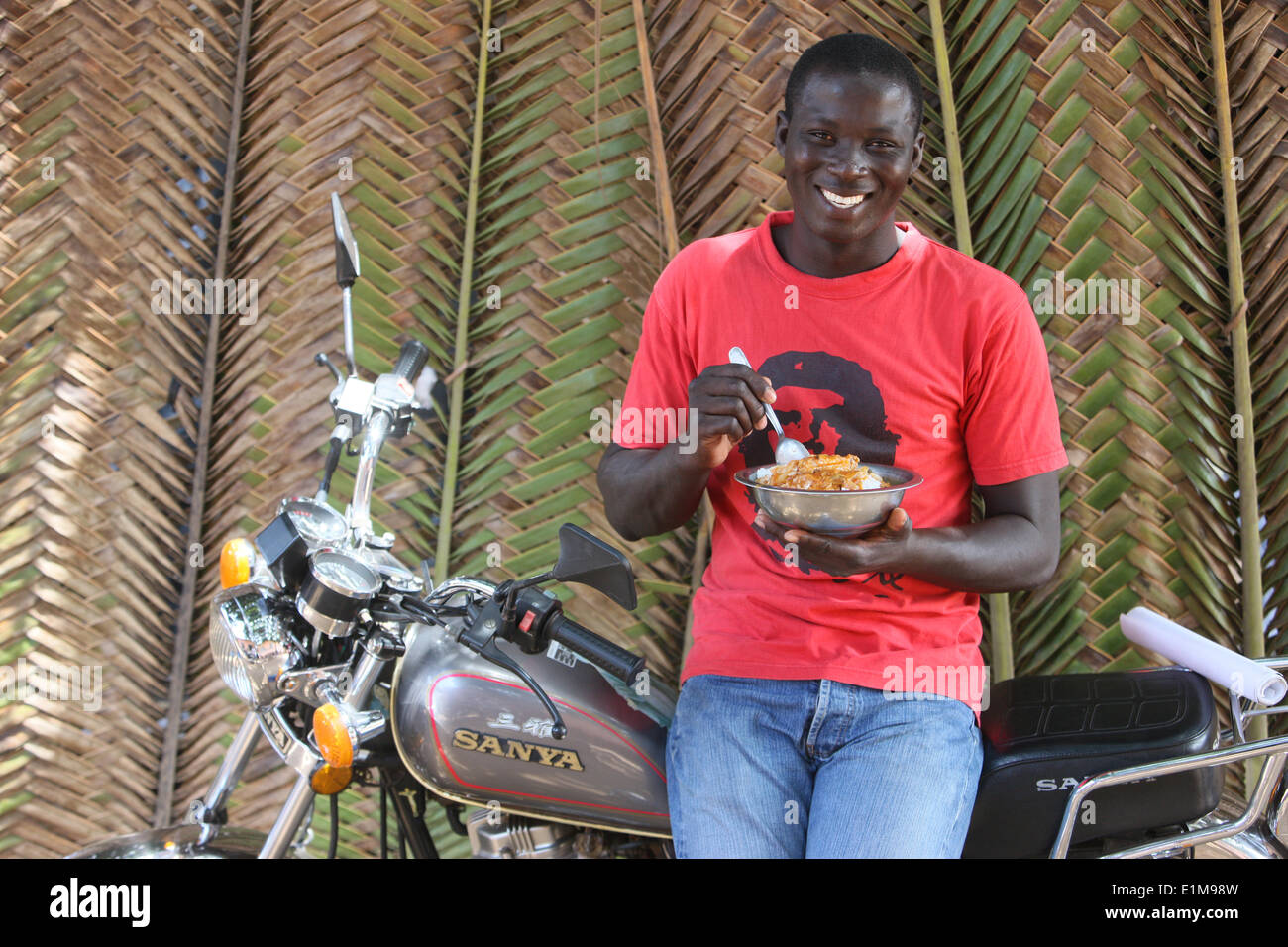 Man eating an African meal Stock Photo - Alamy