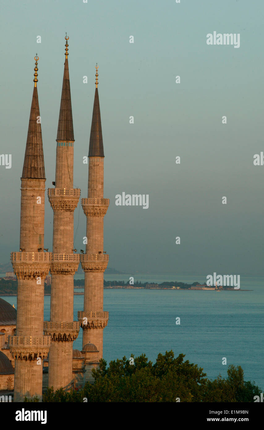 Blue mosque minarets Stock Photo - Alamy