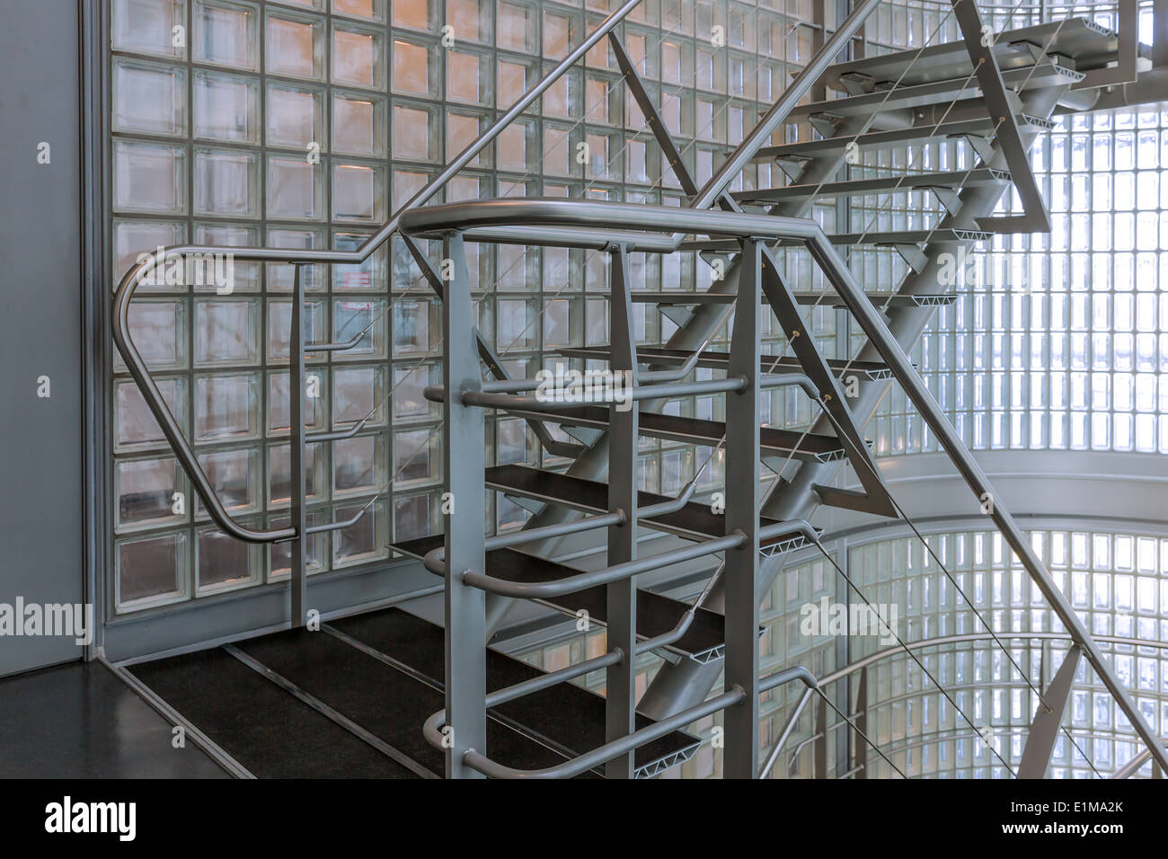 Steel stairway in a modern office building Stock Photo - Alamy