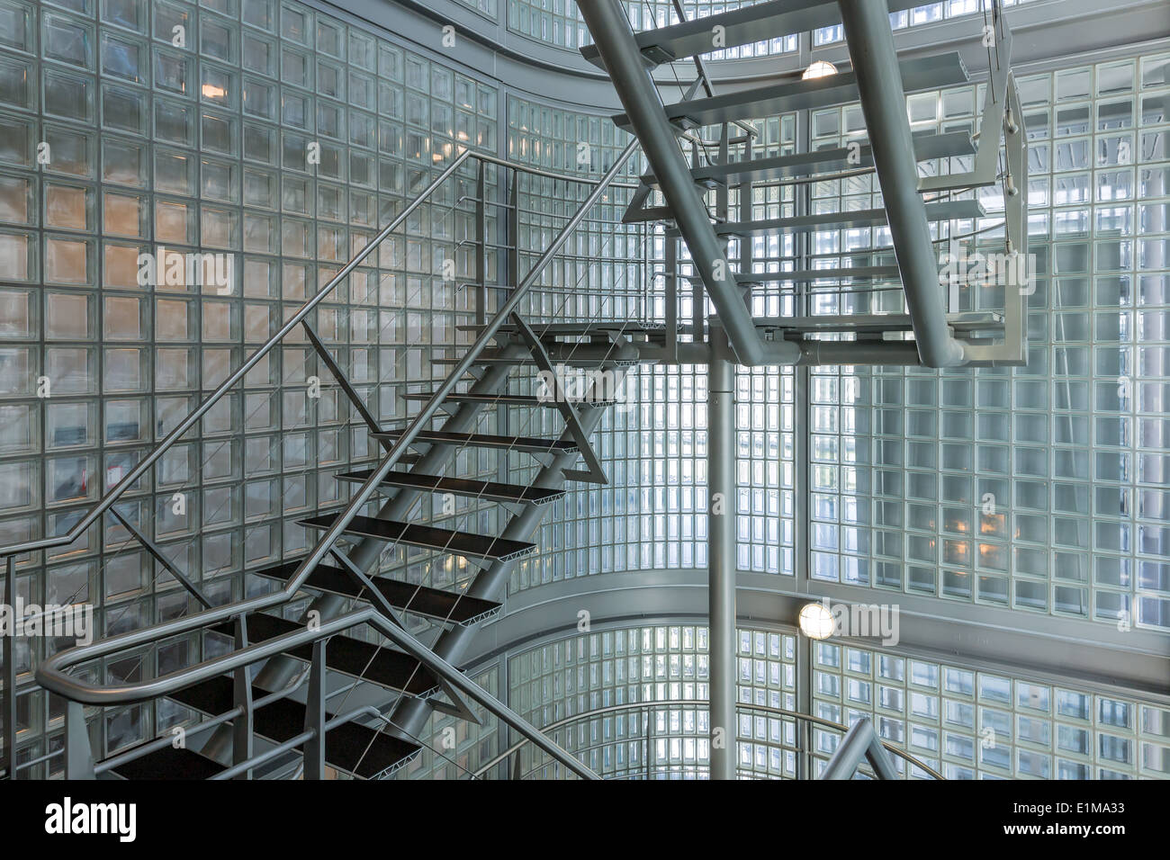 Steel stairway in a modern office building Stock Photo - Alamy