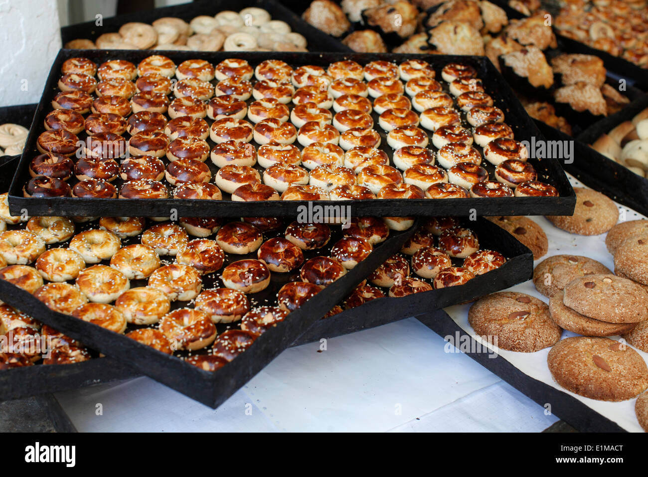 Biscuits made in Tunis medina Stock Photo - Alamy